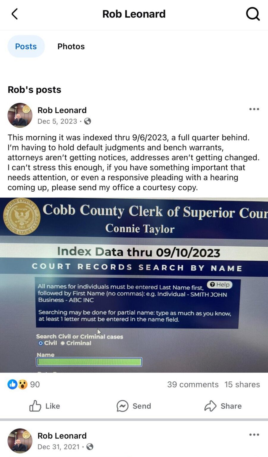 Chief Judge Declares Judicial Emergency Due To Failures by Cobb County ...